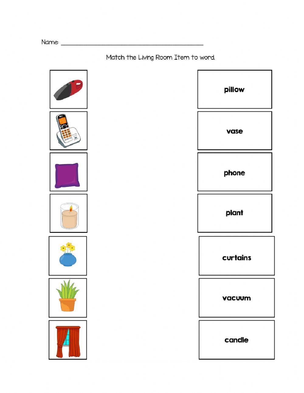 Matching Item t… | Free Interactive Worksheets | 279576