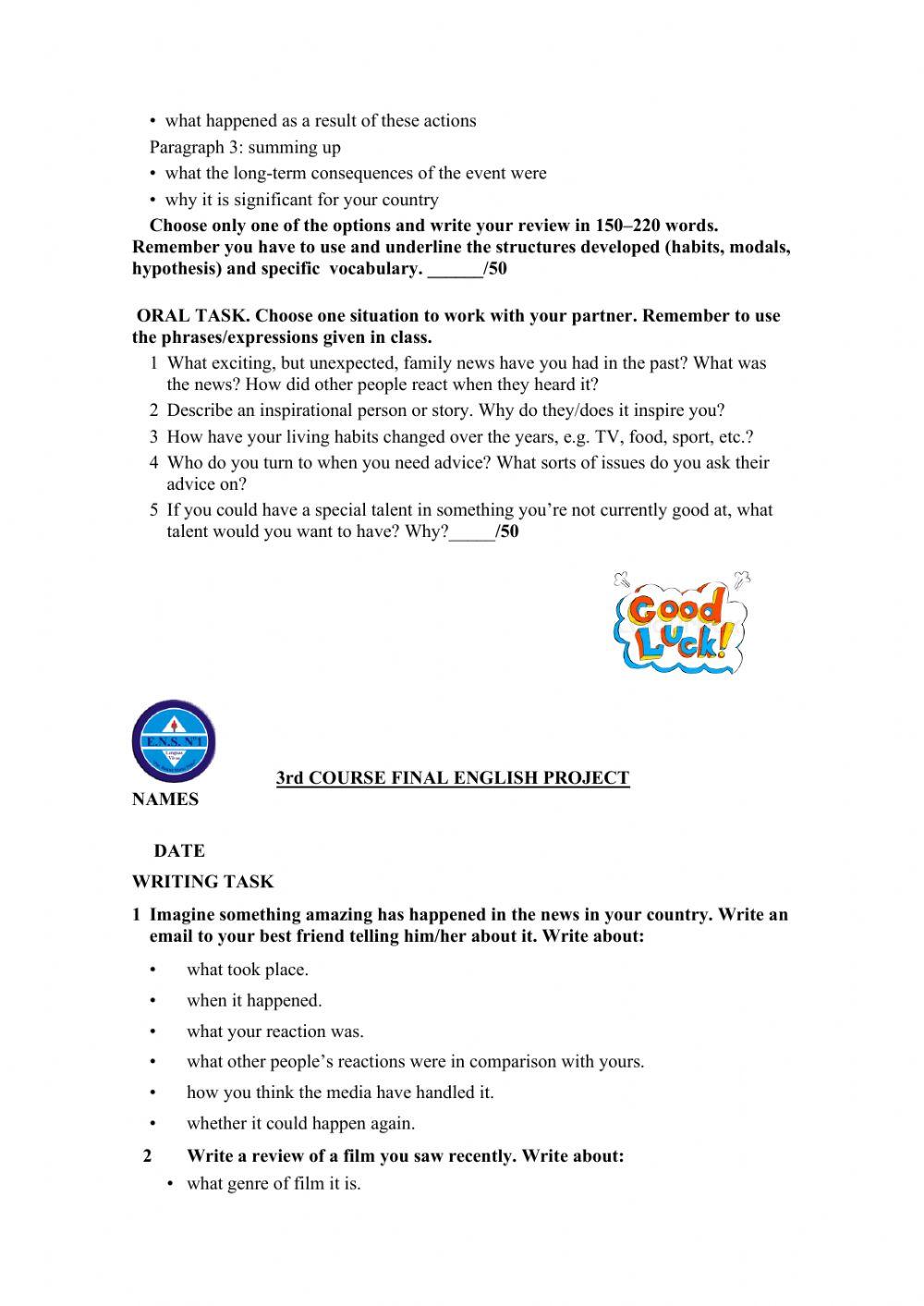 TEST UNIT 1 INSIGHT 1917 | miguelcalmiron | Live