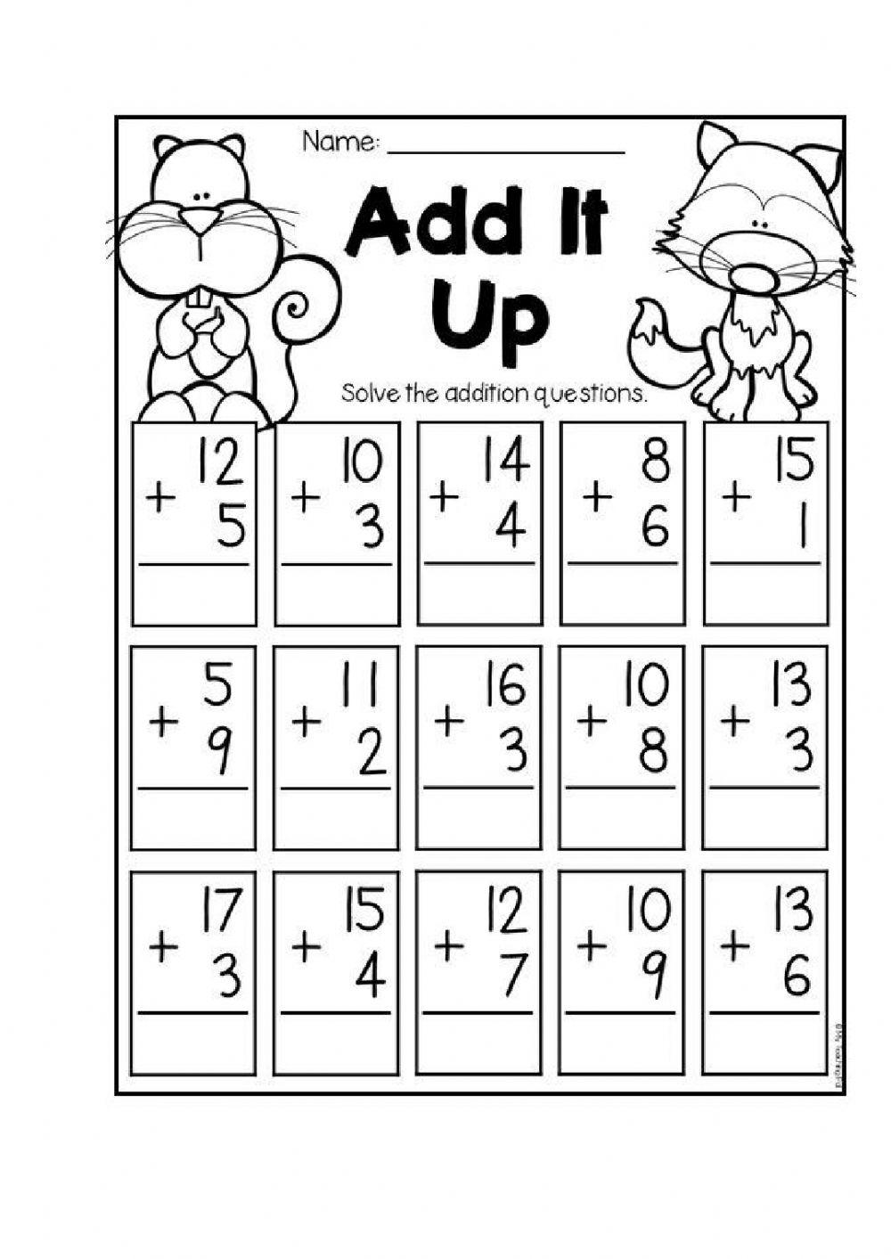 Tambah matematik tahun 1 worksheet | Live Worksheets