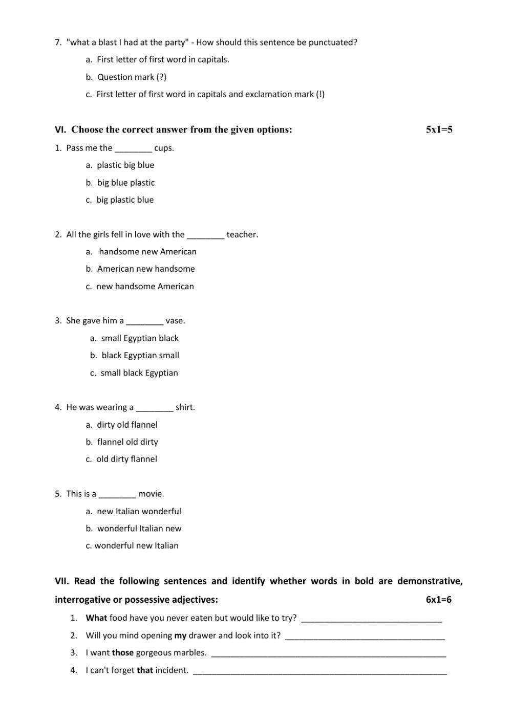 English-2 Class… | Free Interactive Worksheets | 279907