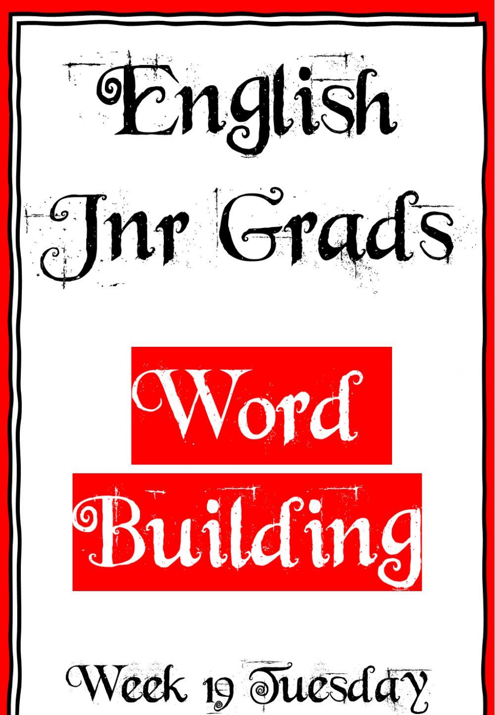 Week 19 - Word Building worksheet | Live Worksheets
