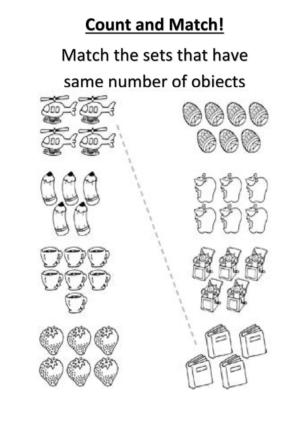 Matching sets 4-7 280057 | ajones | Live Worksheets