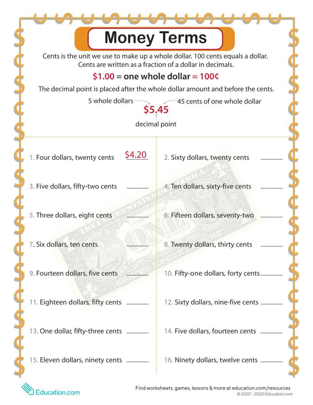 5845681 | Money-Numbers | Daria Bykova | LiveWorksheets