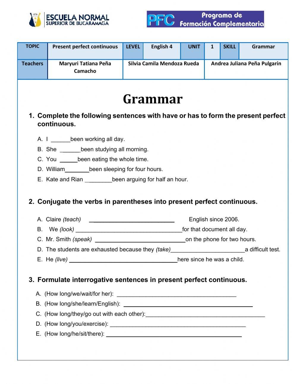Grammar online exercise for nivel 4 | Live Worksheets