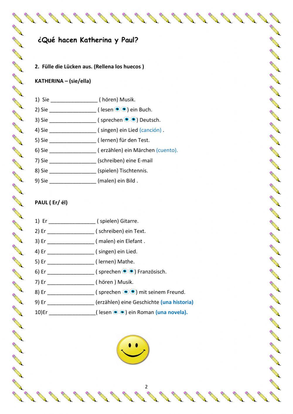 5775014 | Verben 1º ESO + GERN -NICHT GERN | rsanrie