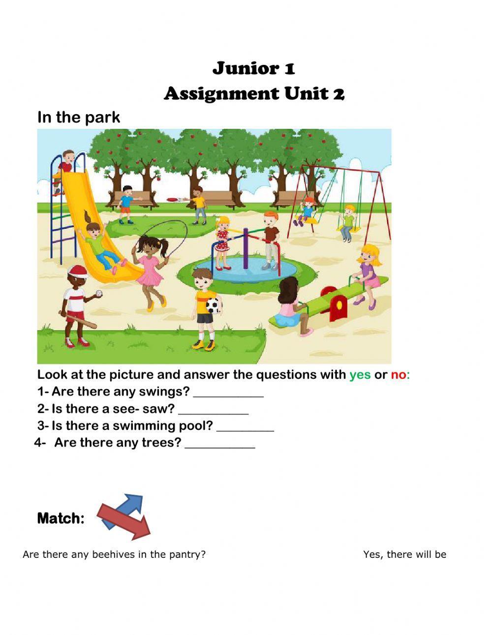 Junior 1 assignment worksheet | Live Worksheets
