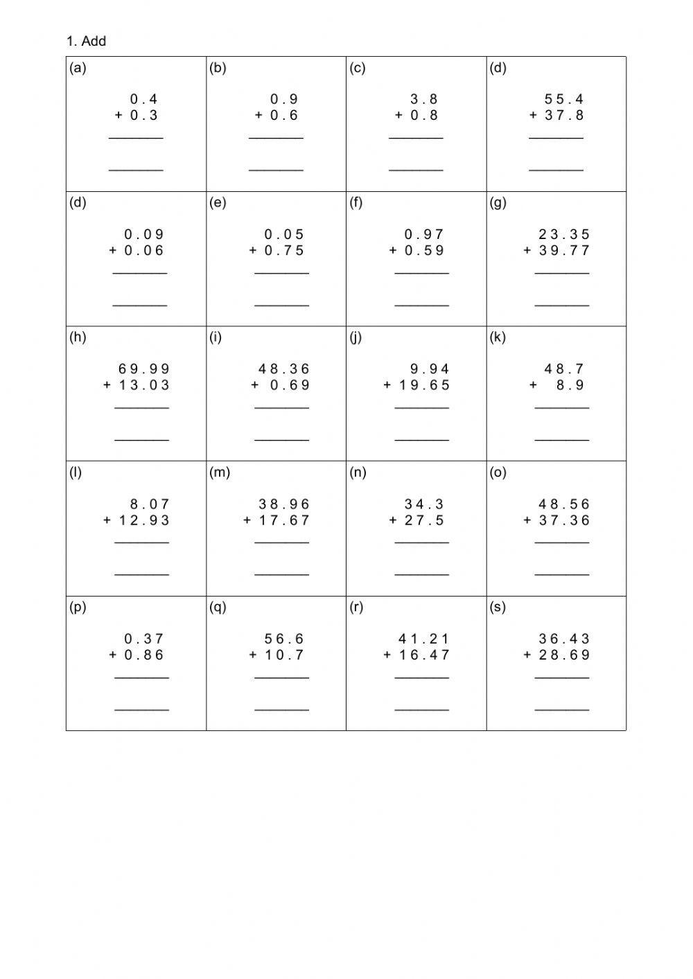 5776320 | P4 Decimals part 5 | edu|Kate | LiveWorksheets