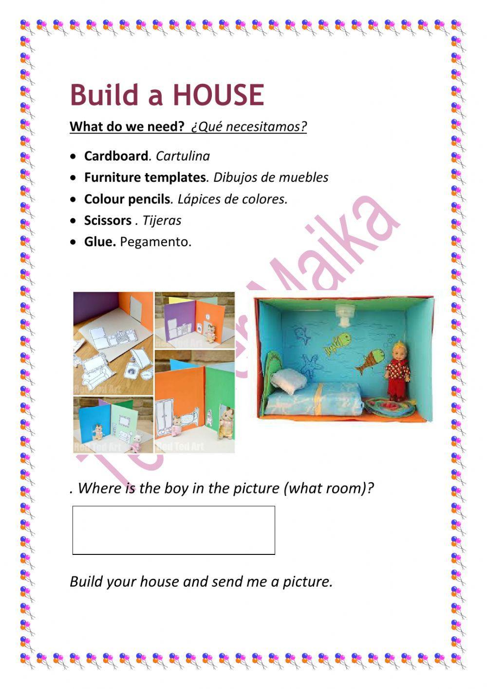 Build a room worksheet | Live Worksheets