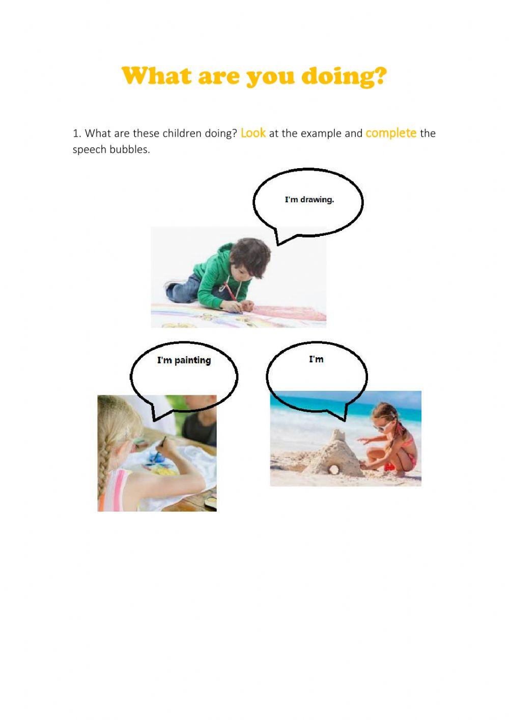 What are you doing? interactive exercise for 2ºEP | Live Worksheets