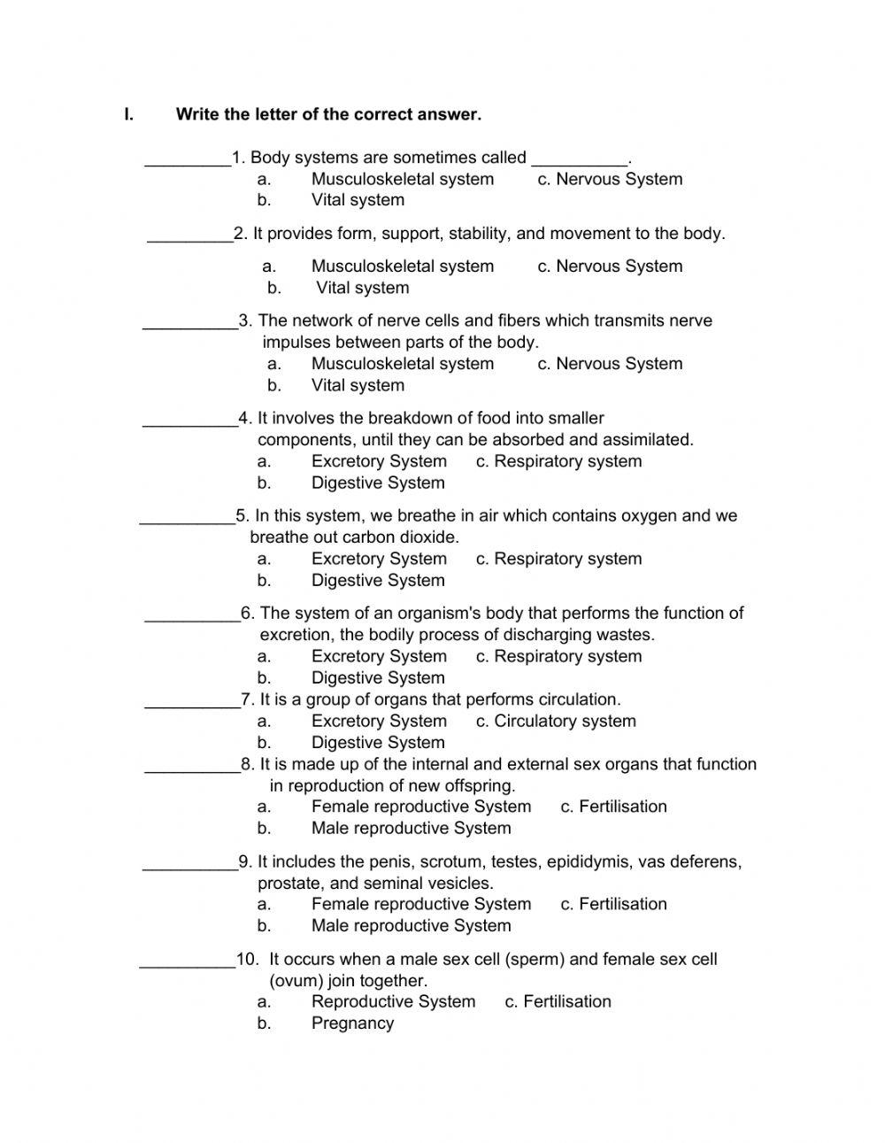 Unit 1: How are we made? worksheet | Live Worksheets