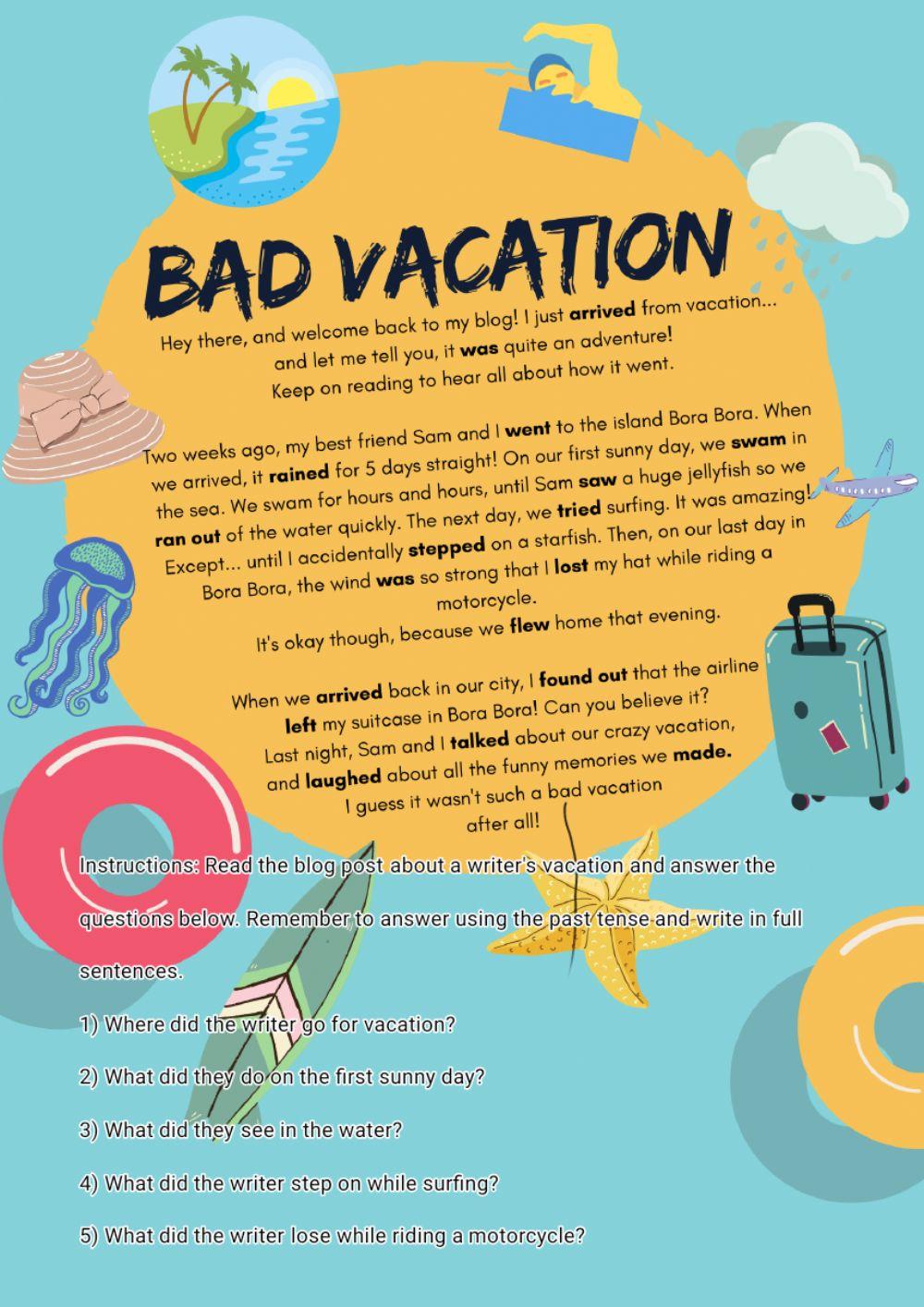 Reading past simple 2 online exercise for | Live Worksheets