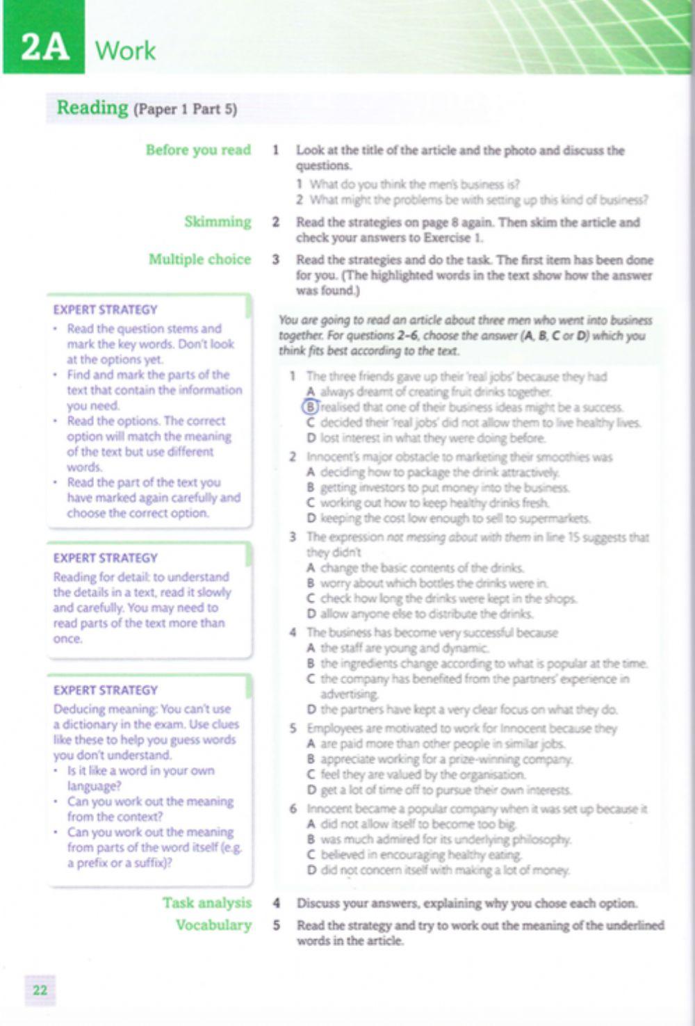 First Expert Coursebook Unit 1 p 21 online exercise for | Live Worksheets