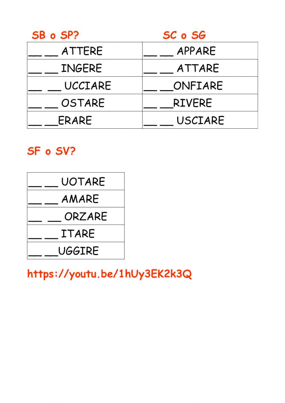 Suoni difficili | Free Interactive Worksheets | 250225
