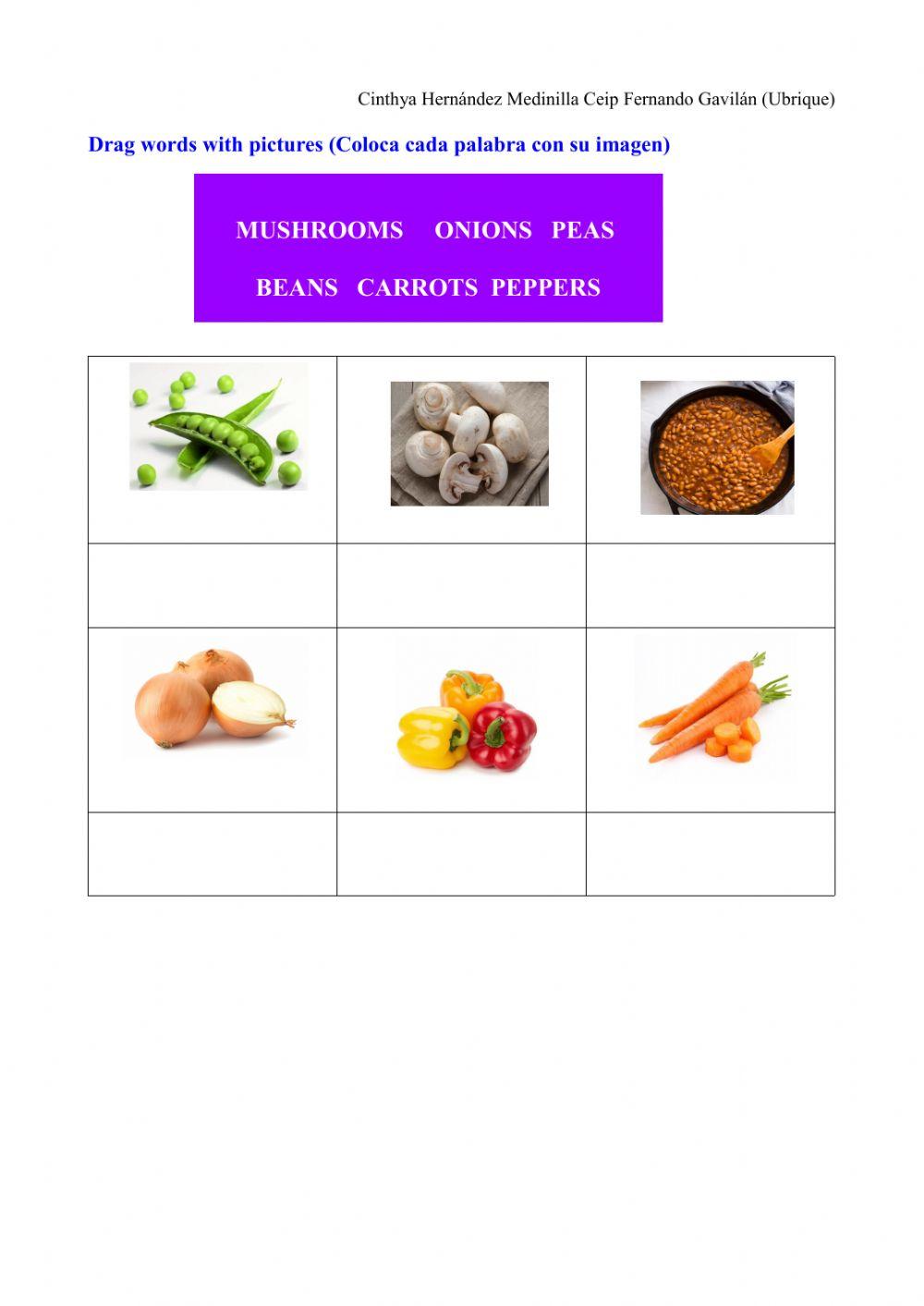 Story vegetable vocabulary u6 worksheet | Live Worksheets