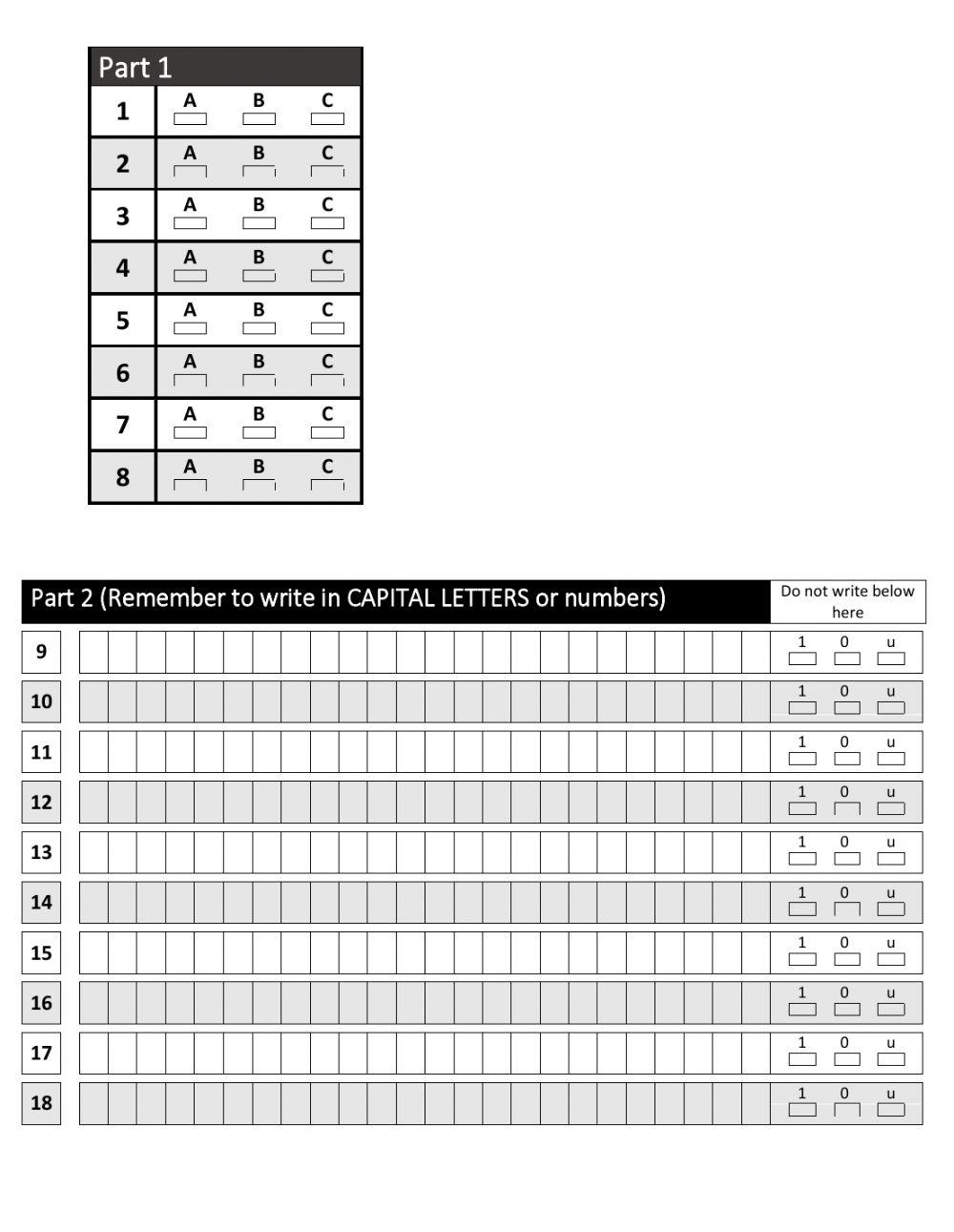 Fce listening answersheet 1 5845425 | luisvaldezviladegut