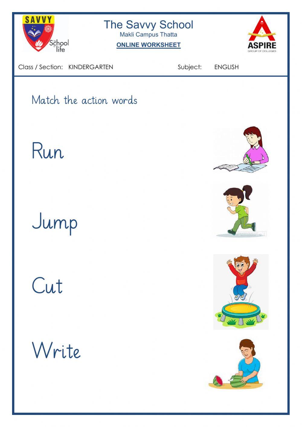 Action Words Online Worksheet Live Worksheets action-words-online-worksheet-live-worksheets
