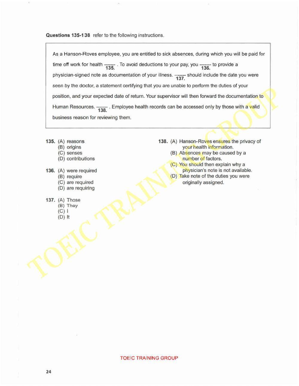 Toeic reading part 6, test 1 worksheet | Live Worksheets