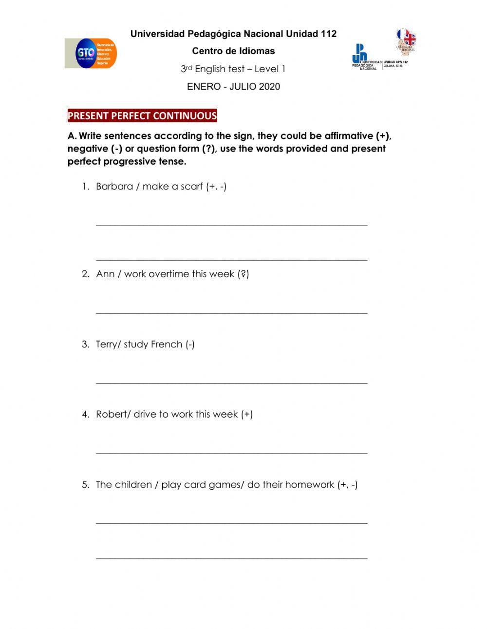 Exam Unit 3 Lev… | Free Interactive Worksheets | 280768