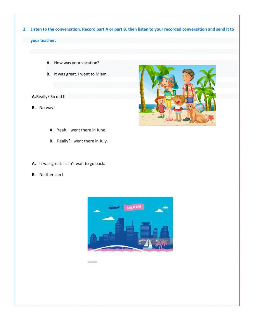 Speaking online exercise for Nivel 3 | Live Worksheets