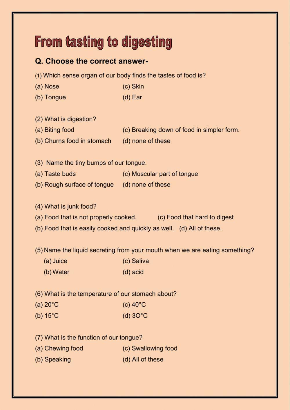 From Tasting To Digesting Worksheet Live Worksheets from-tasting-to-digesting-worksheet-live-worksheets