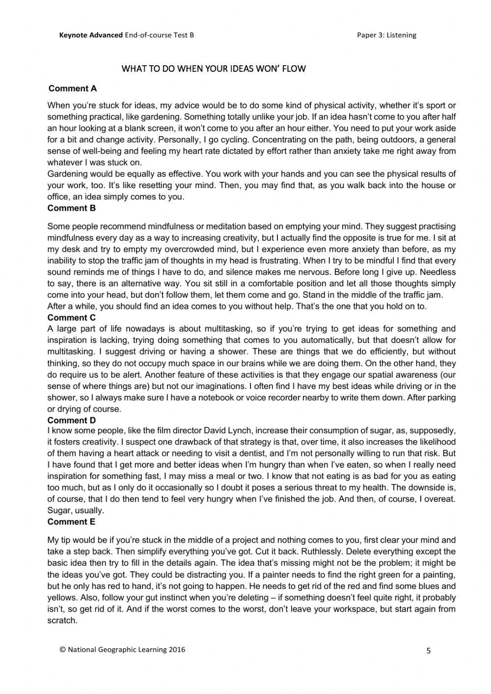 Advanced End-of-Course online exercise for | Live Worksheets