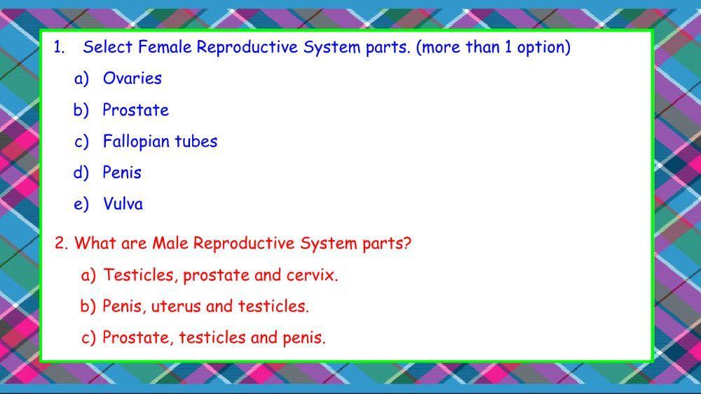 Reproductive Sy… | Free Interactive Worksheets | 281403