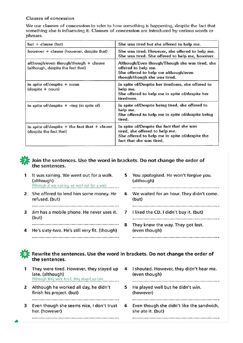 Linkers | Free Interactive Worksheets | 281589