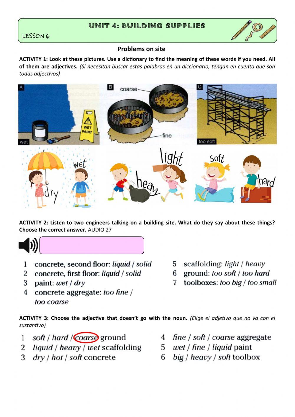 Building supplies online worksheet | Live Worksheets