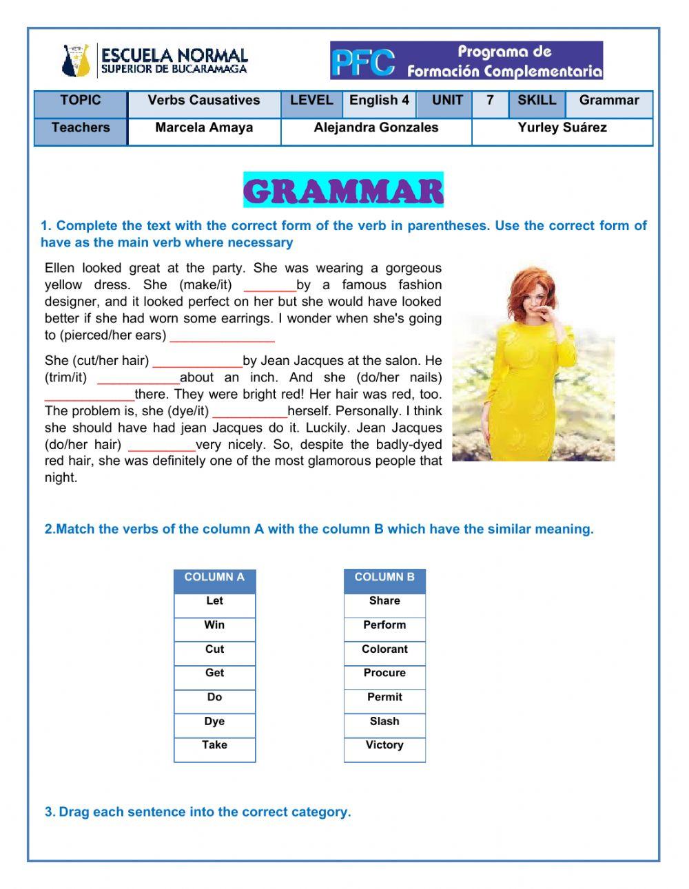 English exercises interactive worksheet | Live Worksheets