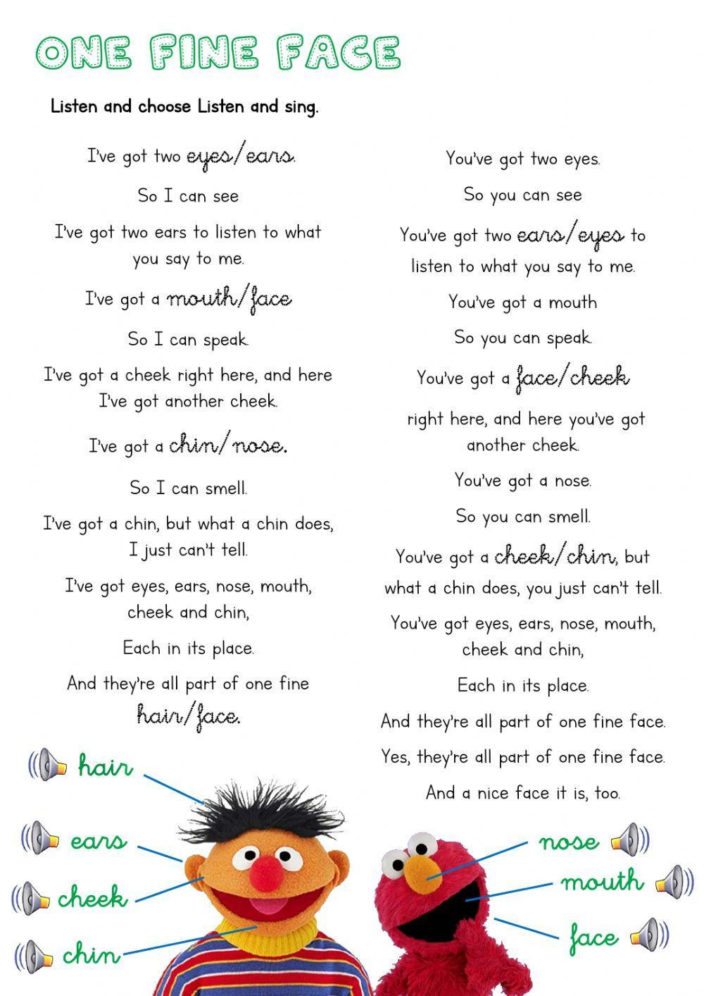 One fine face worksheet | Live Worksheets