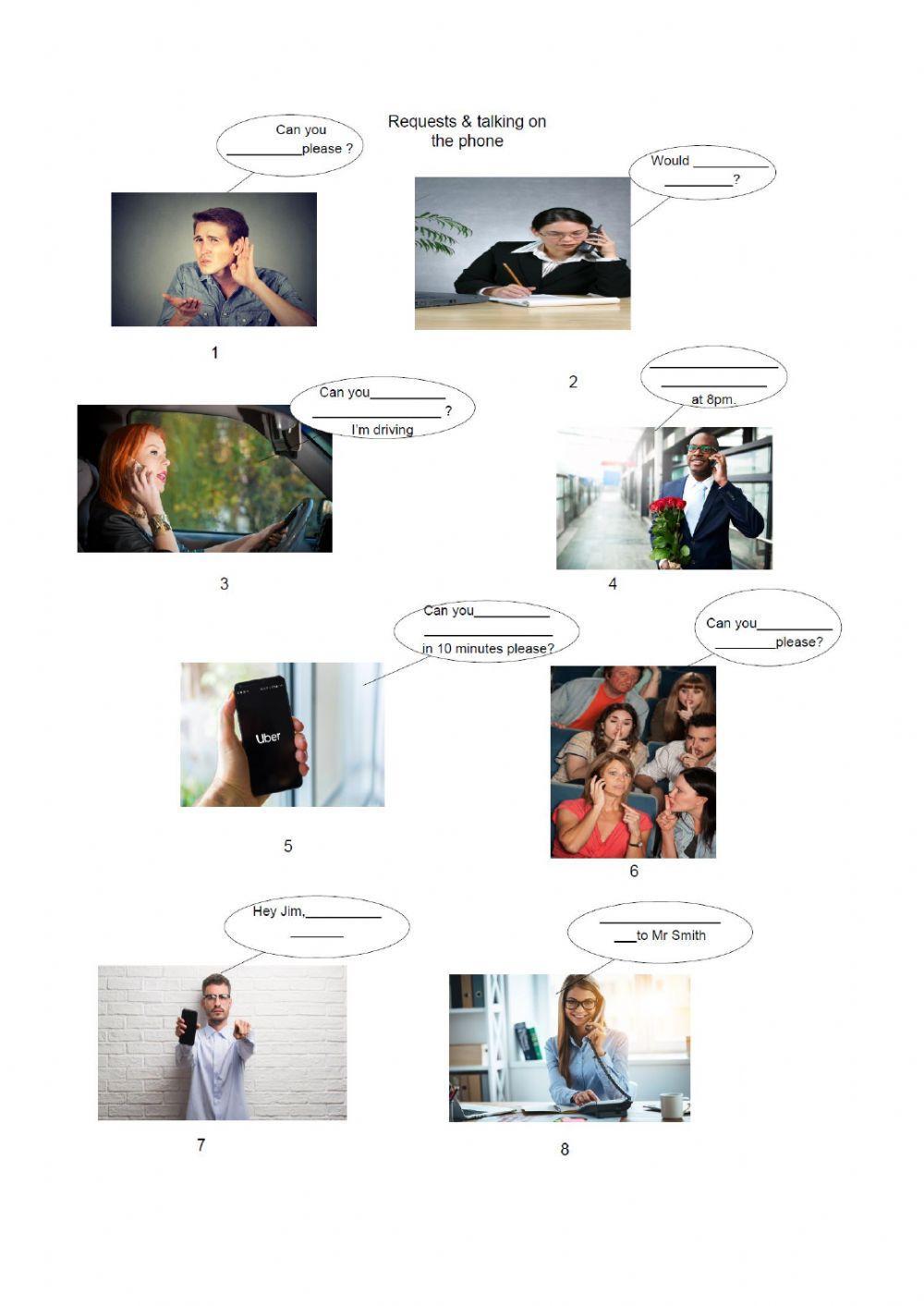 Telephone conve… | Free Interactive Worksheets | 283987