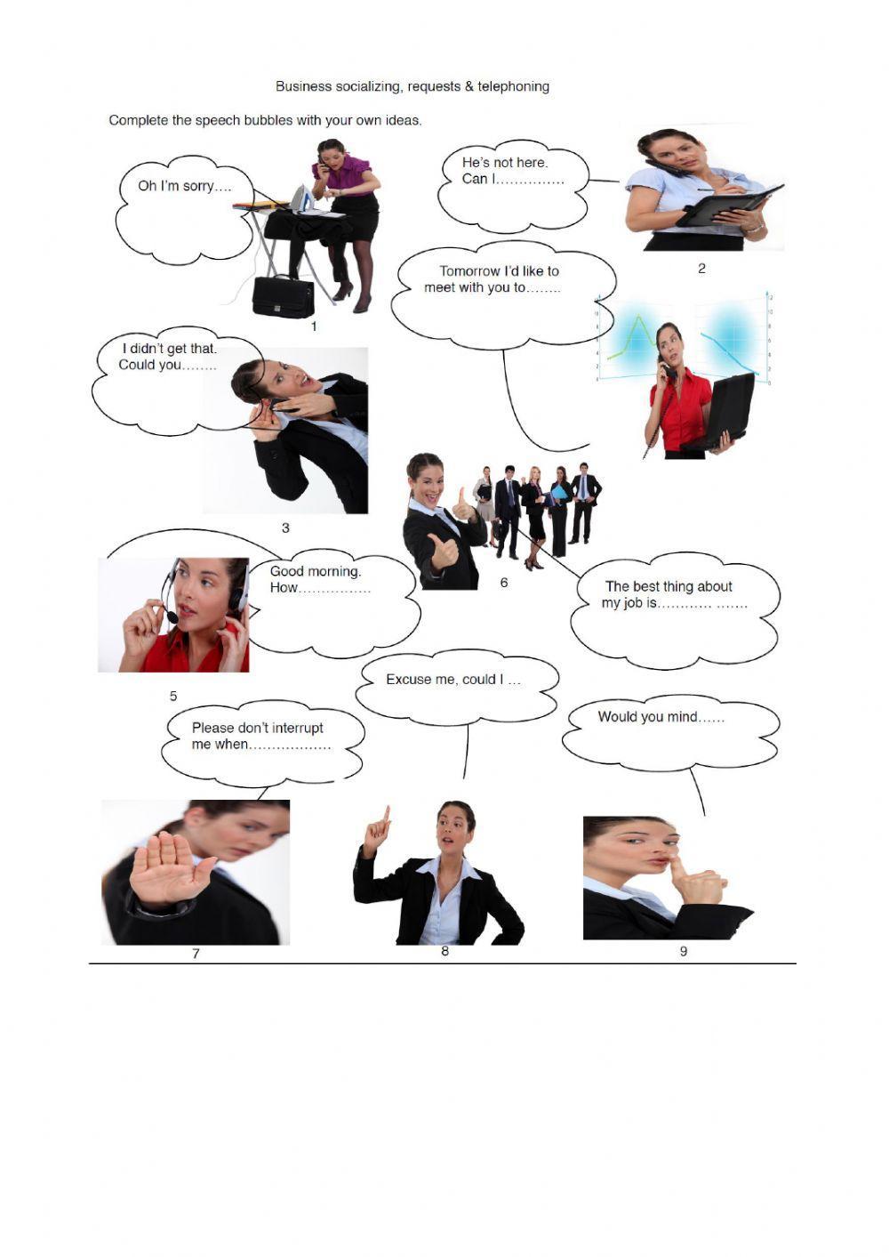 Business telephone conversations | LiveWorksheets