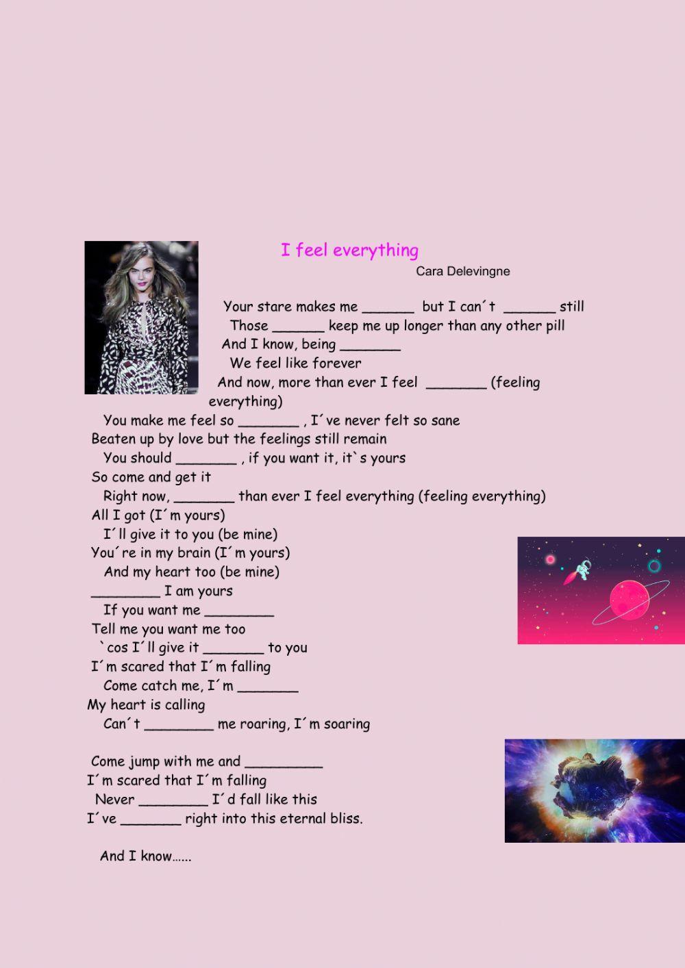 I Feel Everything worksheet | Live Worksheets