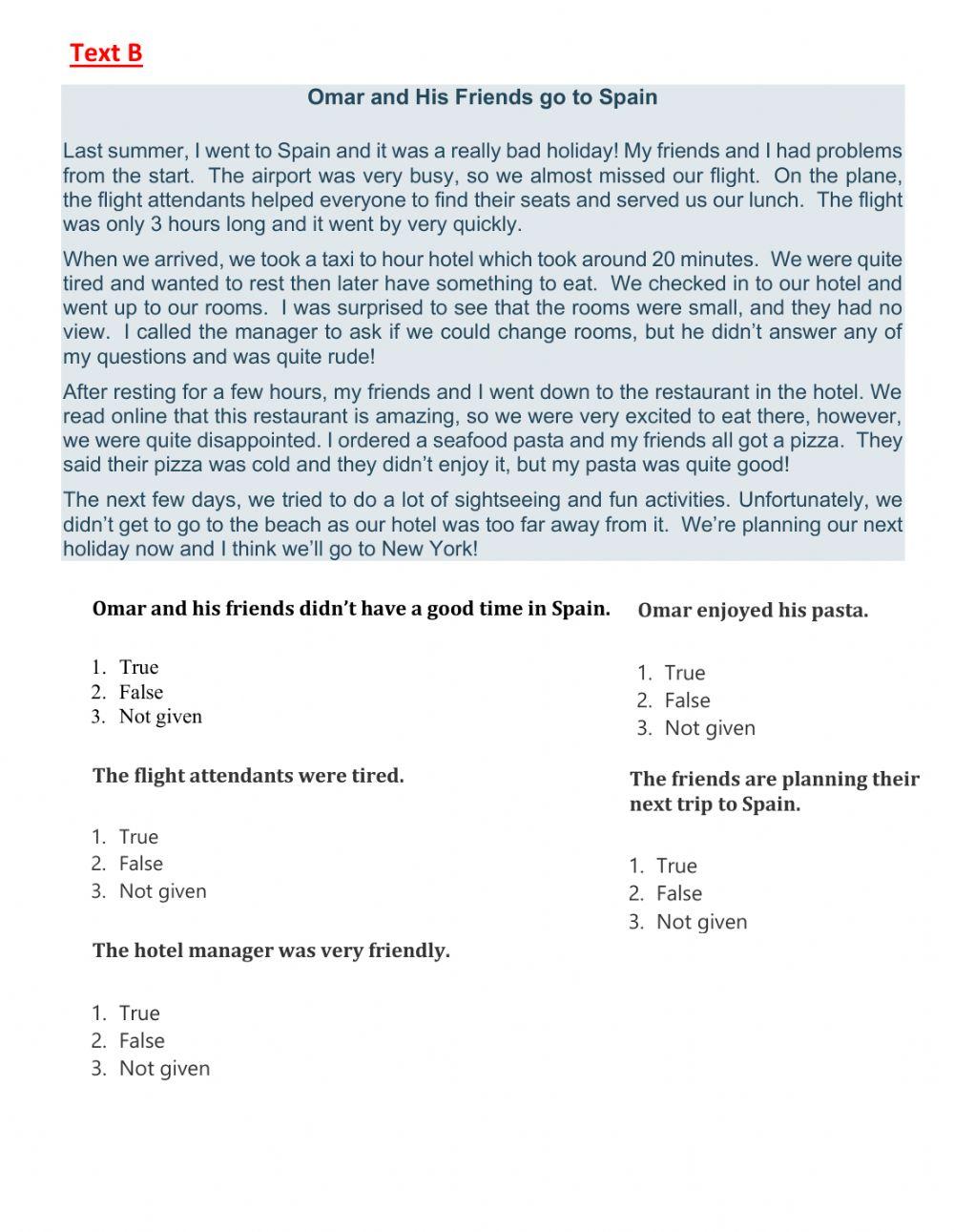 Grade 9 Advanced Summative Reading Exam online exercise for | Live ...