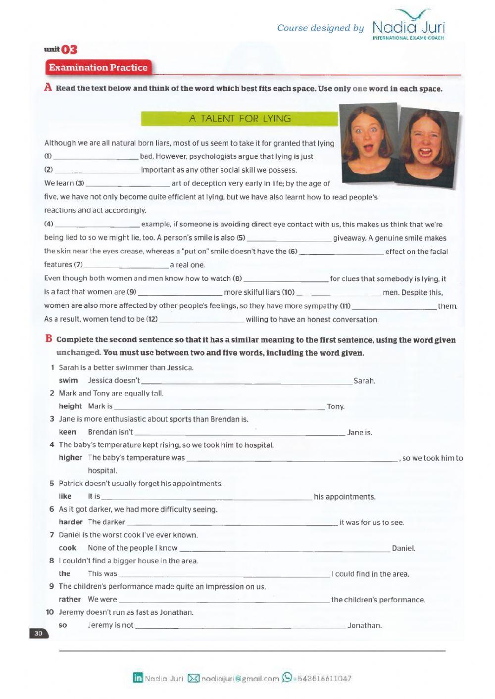 UOE B2 PAGES 26 TO 30 online exercise for B2 | Live Worksheets