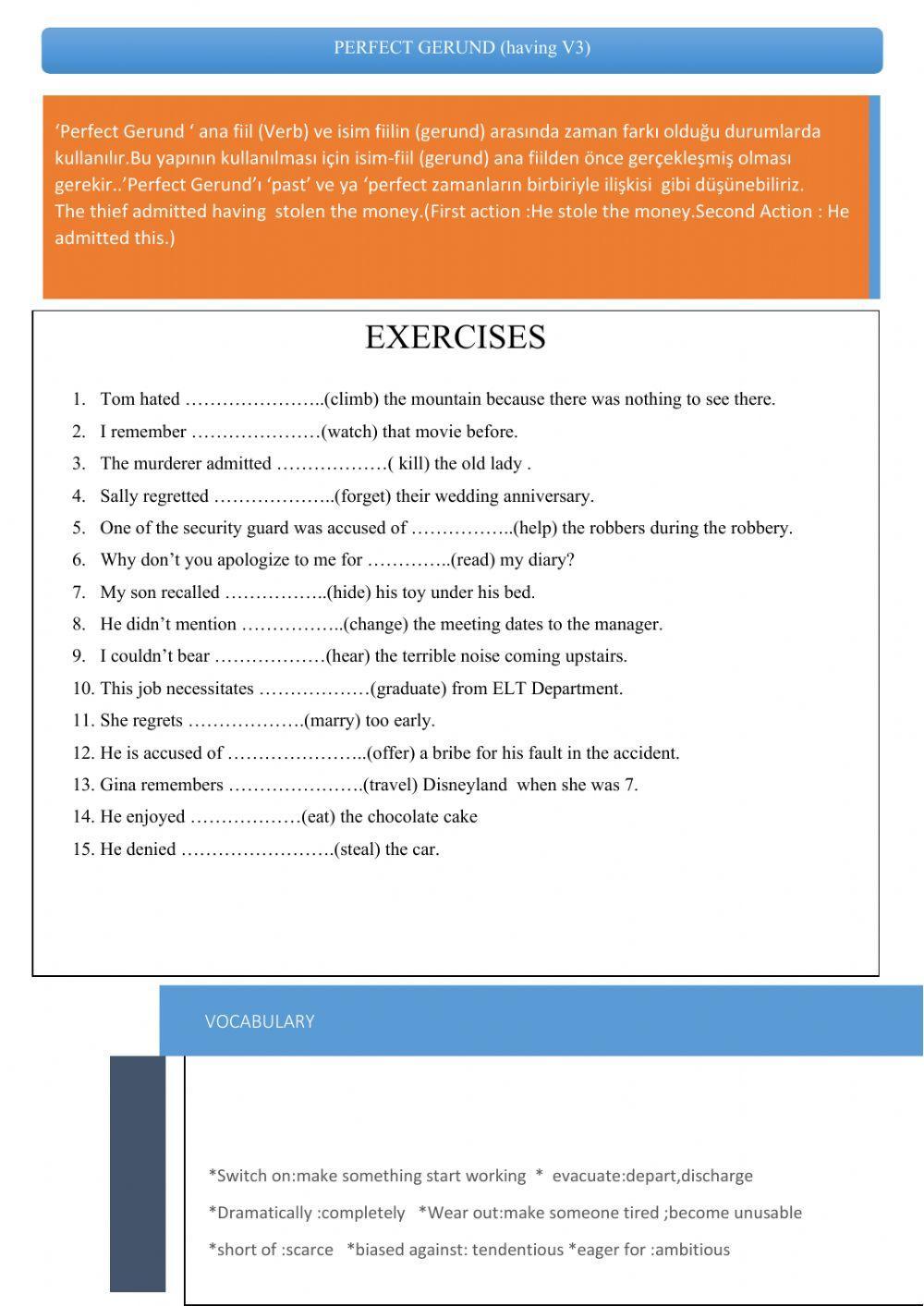 Gerunds Exercise Pdf Gerunds Worksheets For Th Grade On Quizizz Free Printable 1824 | The ...