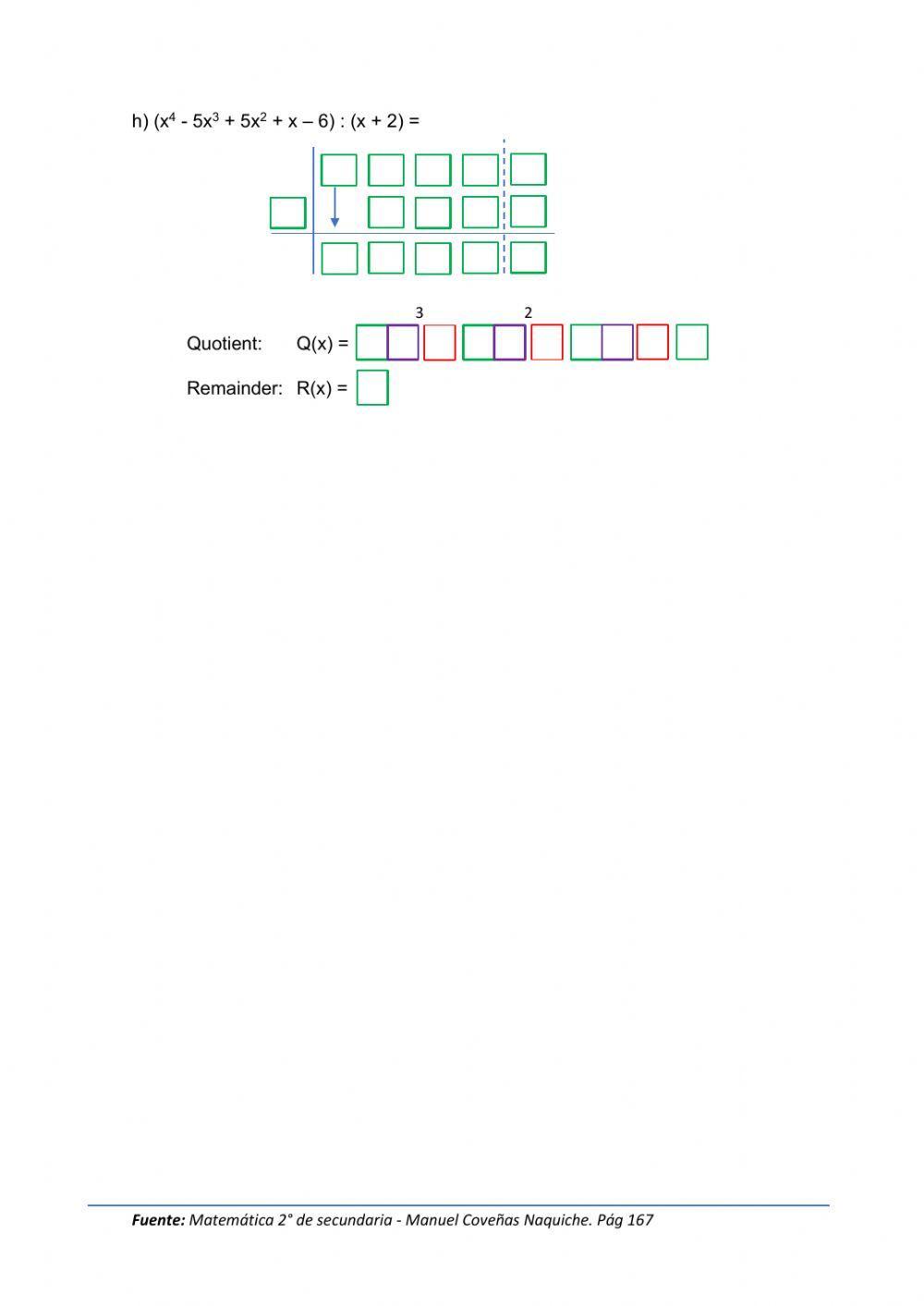 285596 | Synthetic division with polynomials | Flor