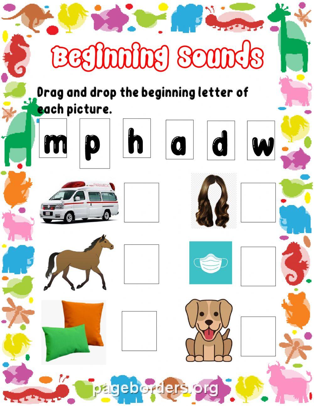 Beginning Sounds | Free Interactive Worksheets | 285855