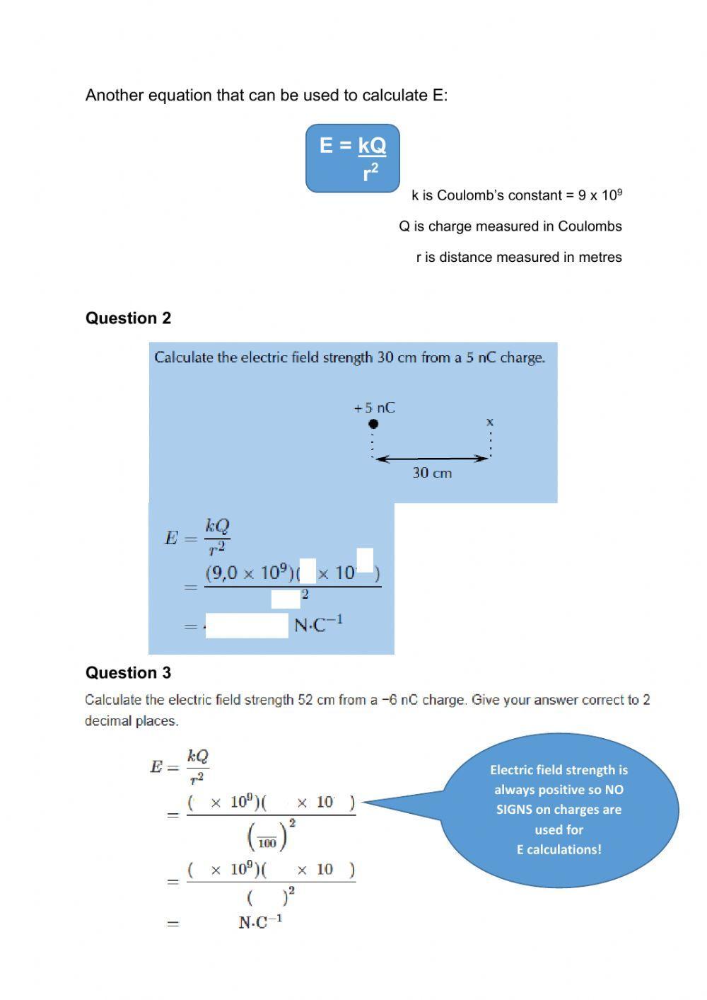 284826 | Electrostatics 2 | MrsKW | LiveWorksheets