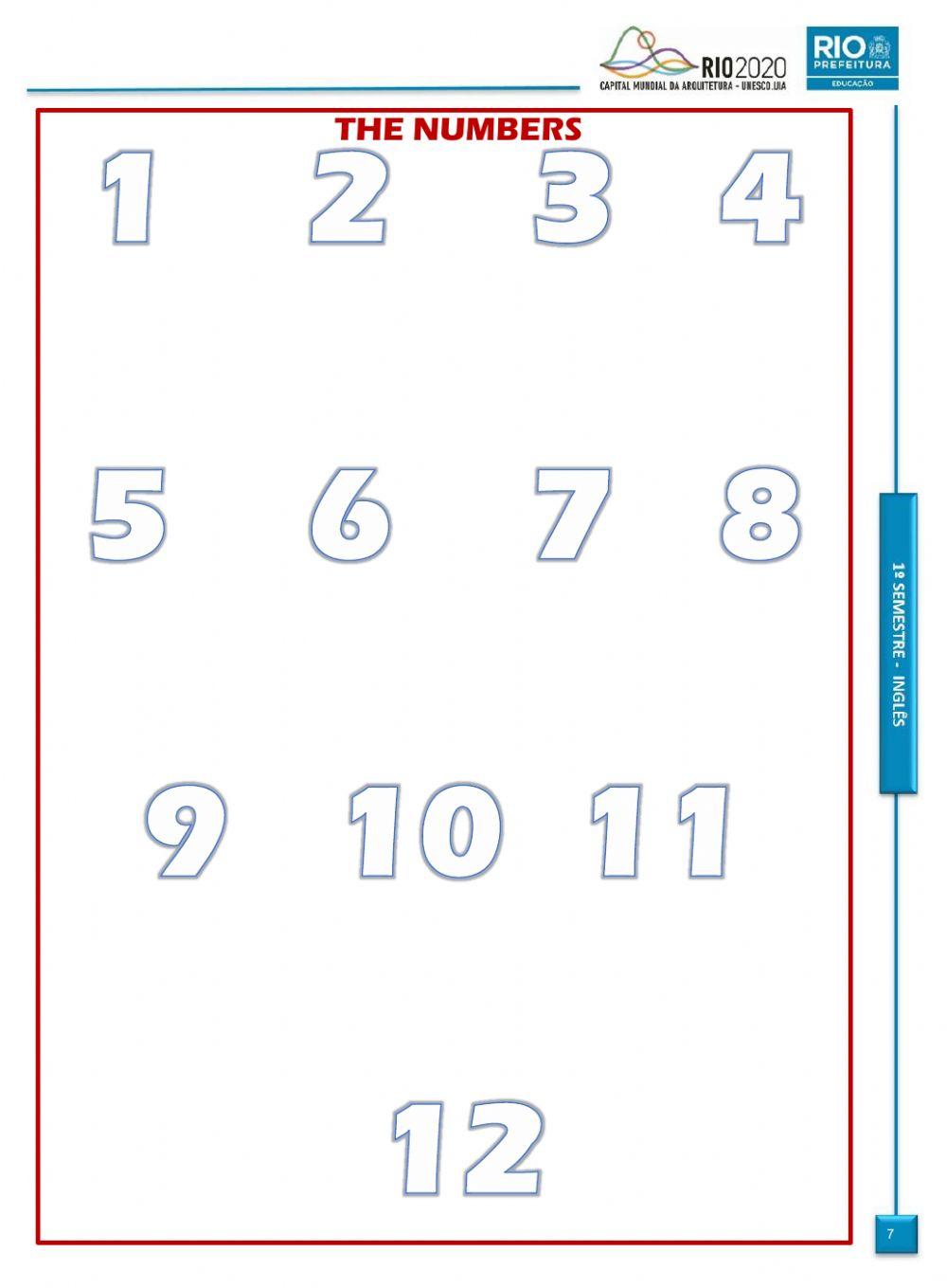 Numbers 1-12 worksheet for 3 | Live Worksheets