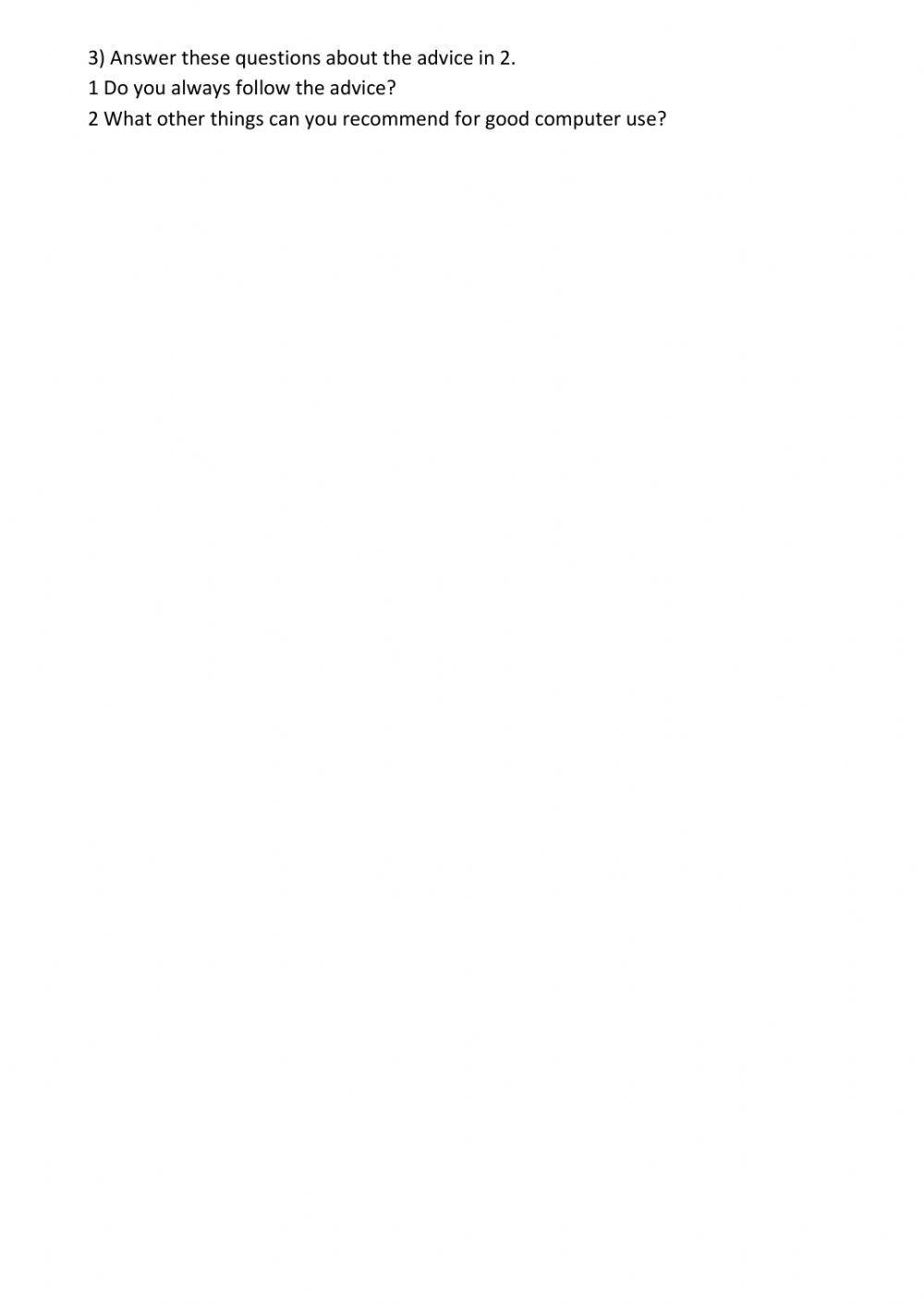 Workstation hea… | Free Interactive Worksheets | 286536