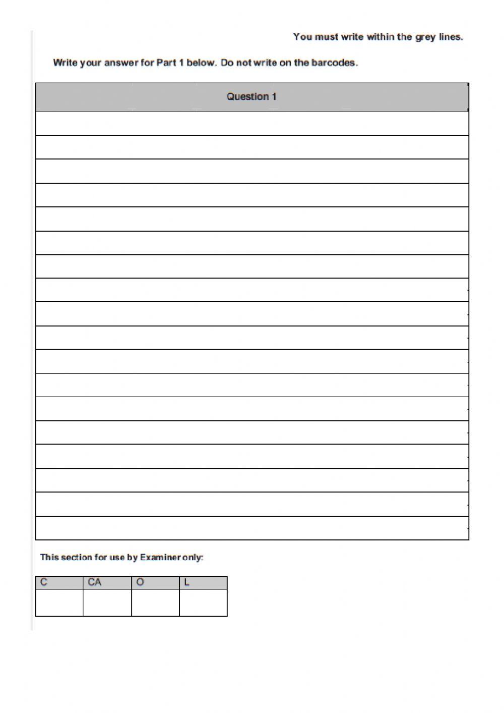 PET Reading Exam - Part 02 & Writing worksheet | Live Worksheets