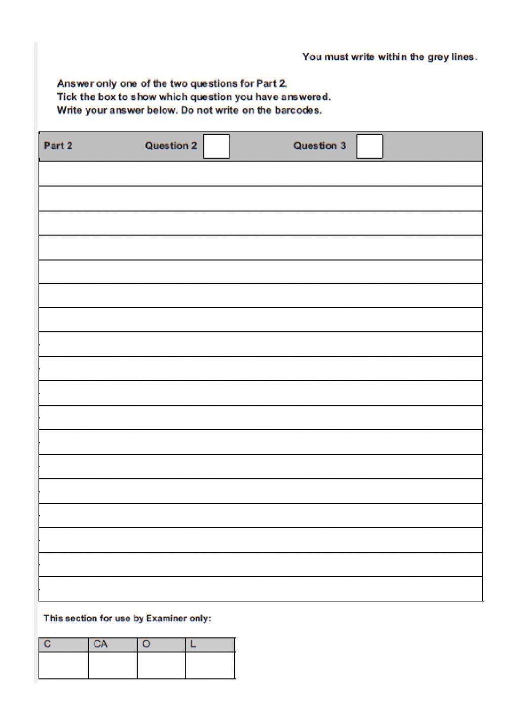 PET Reading Exam - Part 02 & Writing worksheet | Live Worksheets