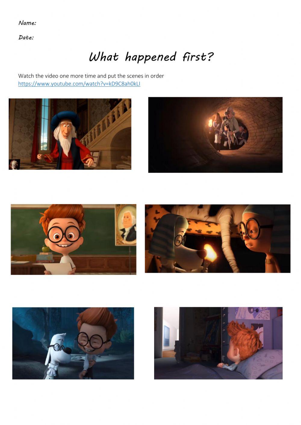 What happend first? worksheet | Live Worksheets