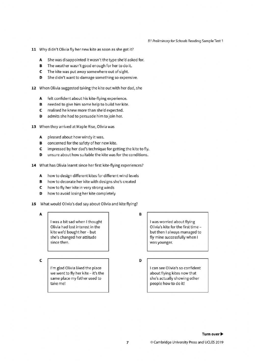 Cambridge Reading Exam online exercise for | Live Worksheets