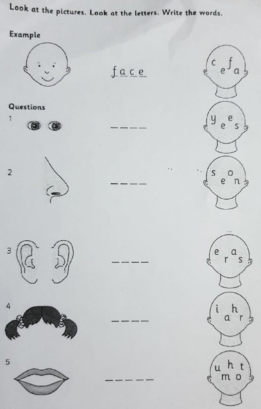 287666 | Look at the pictures. Look at the letters. Write