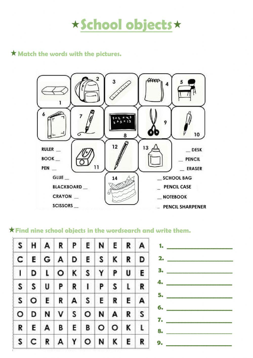 Unit 2 'School … | Free Interactive Worksheets | 5861455