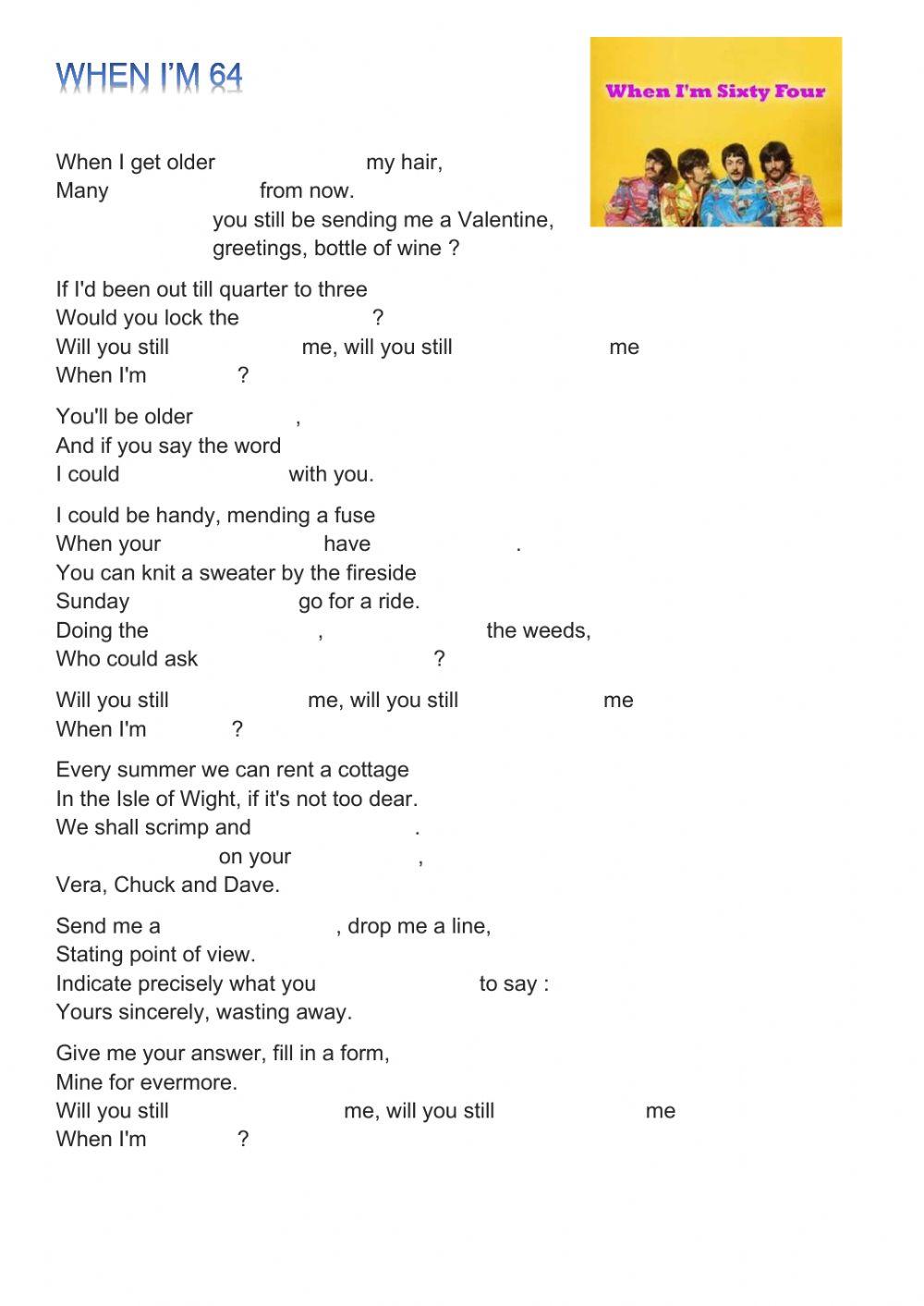 When I'm 64 worksheet | Live Worksheets