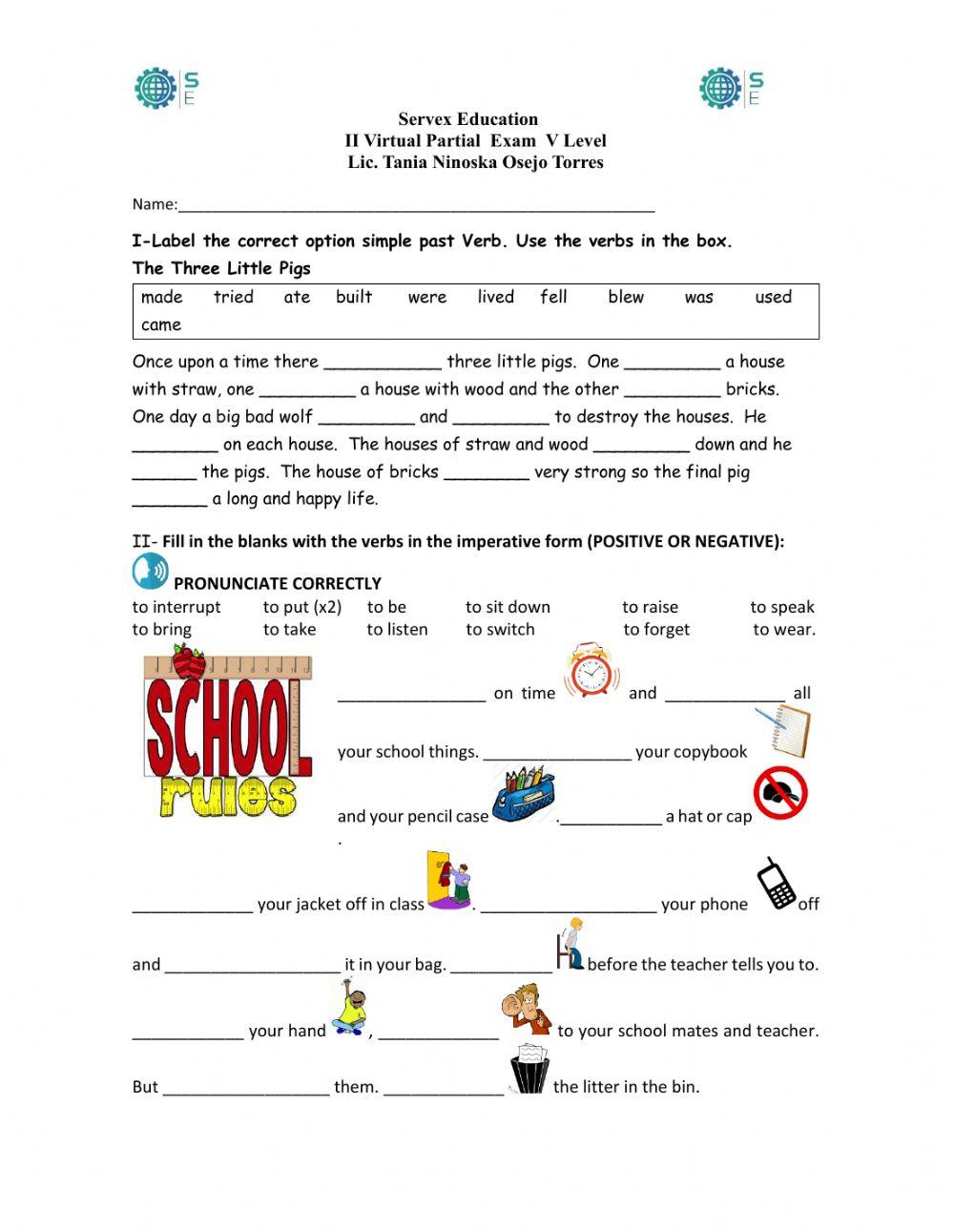2nd exam servex virtual worksheet | Live Worksheets