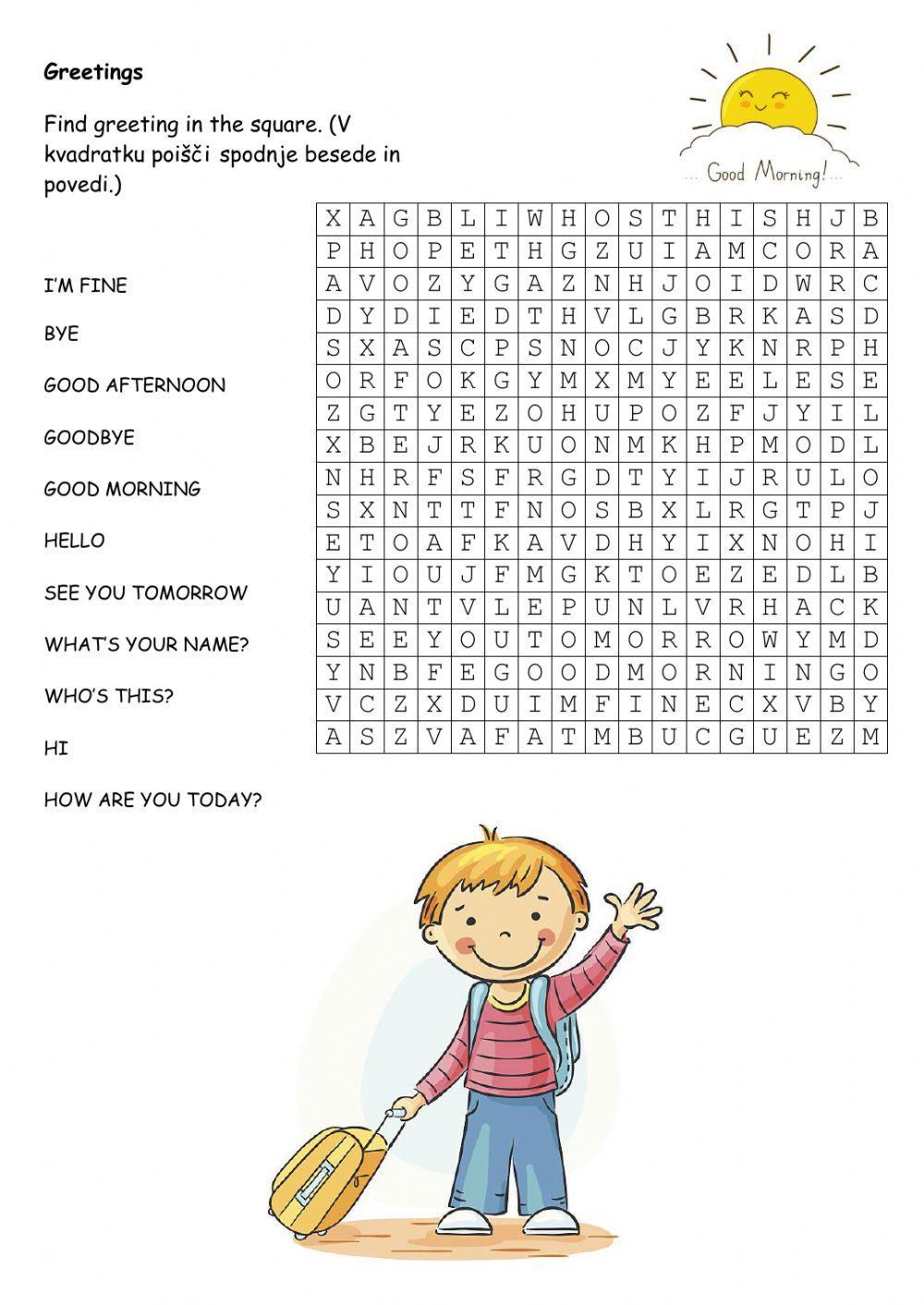 288355 | Greetings | Nadja Bartol | LiveWorksheets